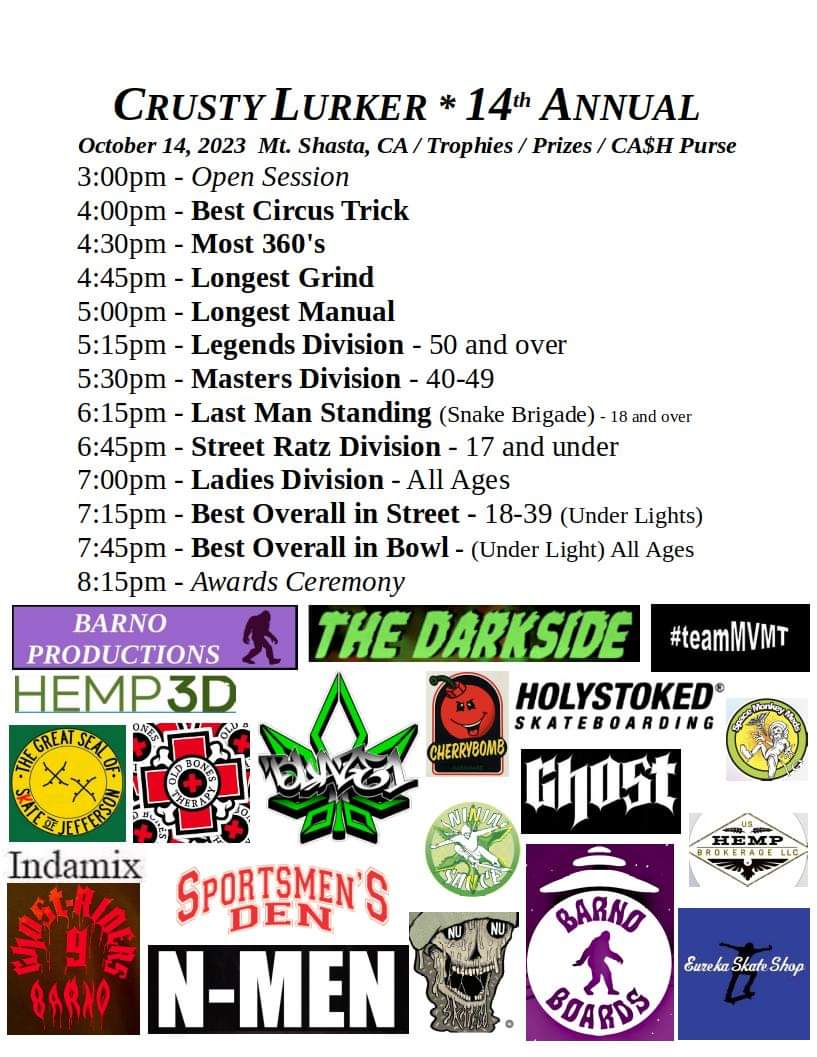 Crusty Lurker 14th Annual Jam Mt. Shasta CA - Concrete Disciples ...