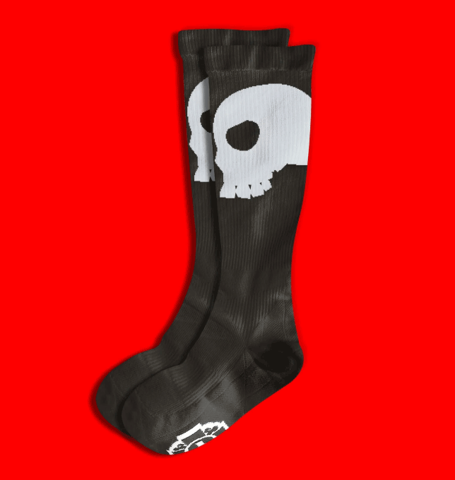 Old Bones Therapy - Performance Black Skull Compression Socks