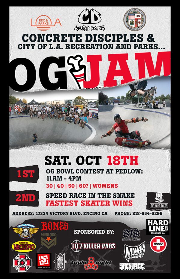 OG Jam Series New Date - Oct. 18 at Pedlow Skatepark in LA - Concrete ...