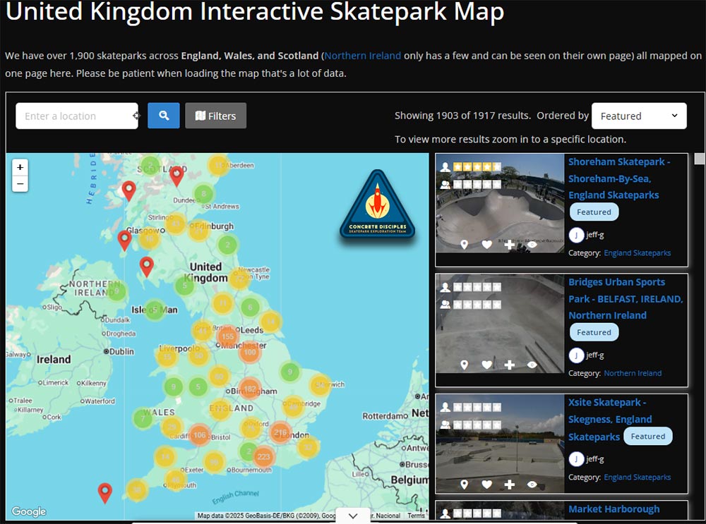 United Kingdom Interactive Skatepark Map - Concrete Disciples Skatepark ...