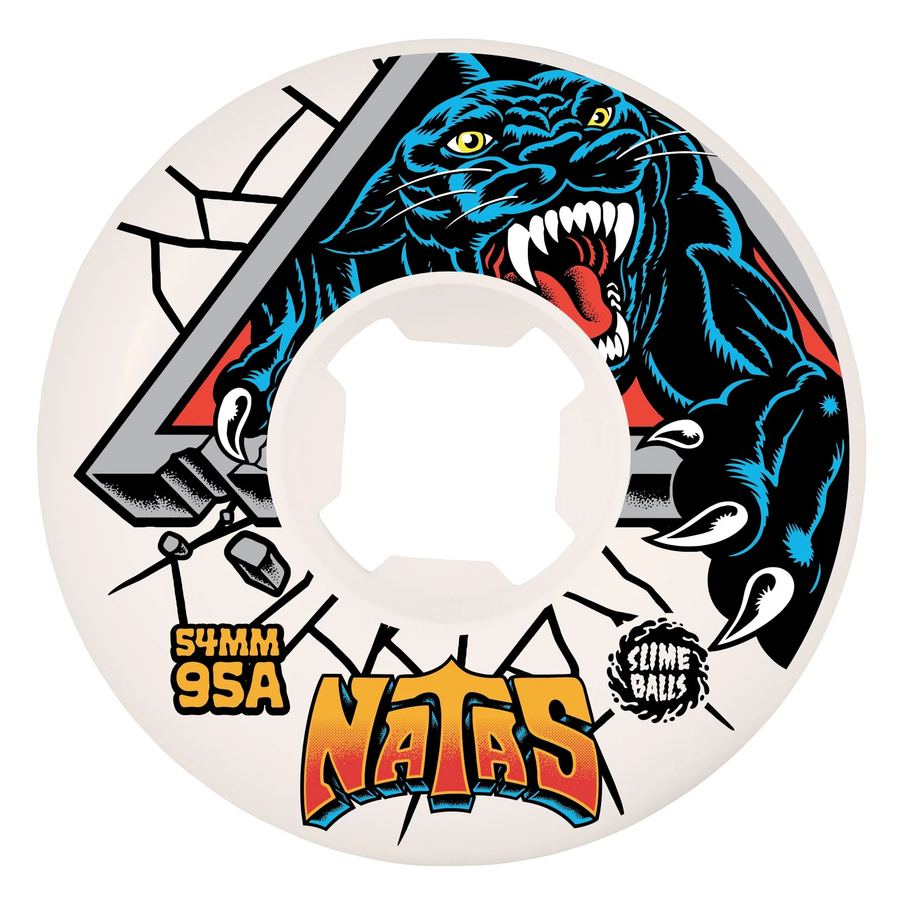 Slimeballs Wheels - 54mm Natas Kaupus Reissue White Hardline